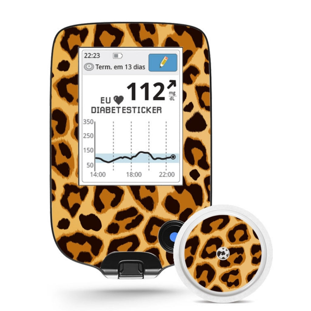 Freestyle Libre Reader And 1x Sensor Decal Leopard Orange Medstyle