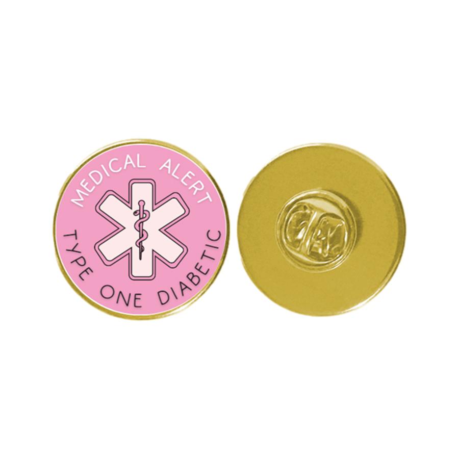 Medical Alert Type One Diabetic Pink Pin Badge – MedStyle